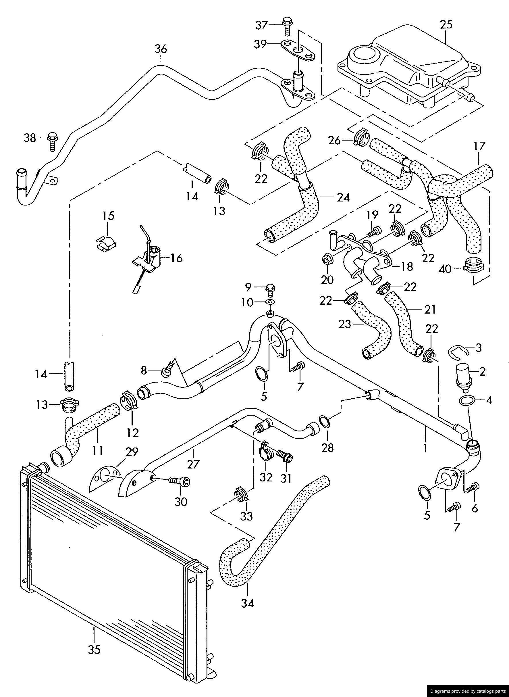Audi Coolant Hose 077121101A - LLLParts