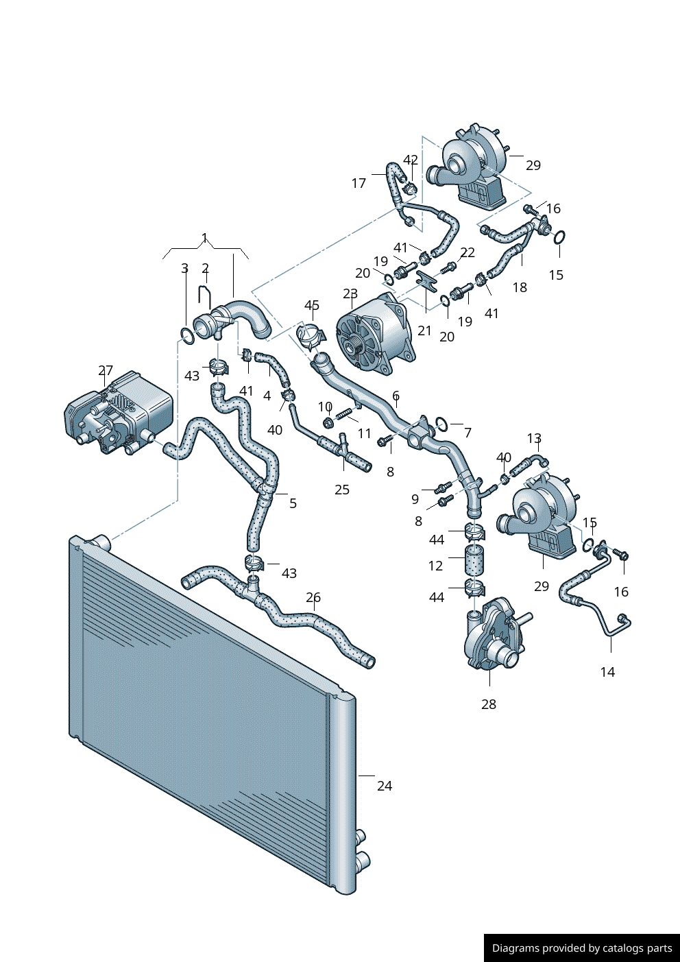 Audi Coolant Pipe 057121071K - LLLParts