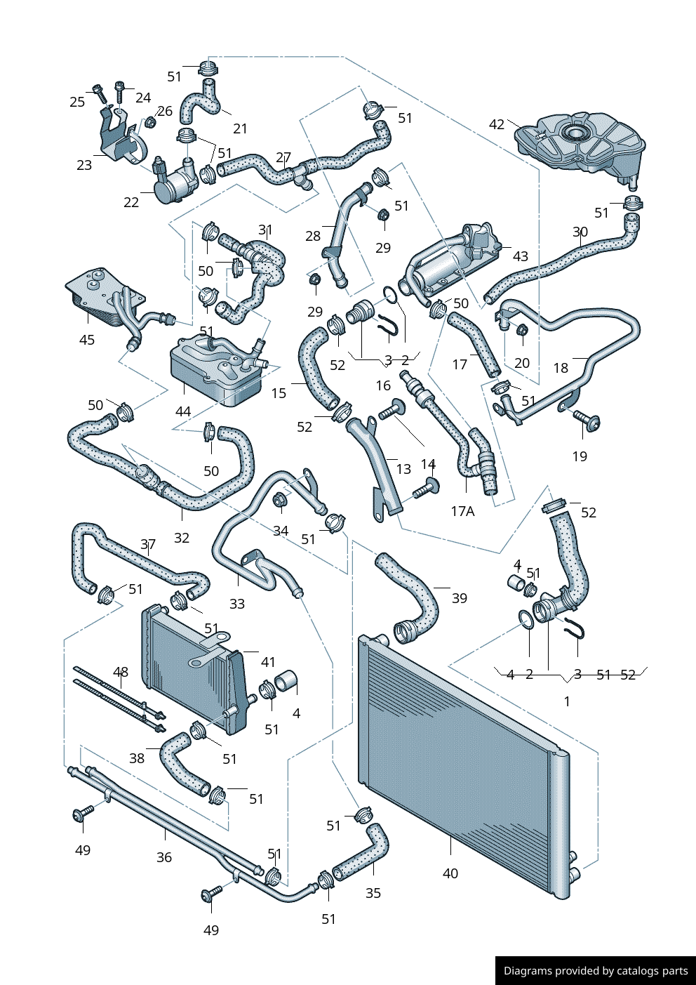 Audi Coolant Hose 4E0121445N - LLLParts