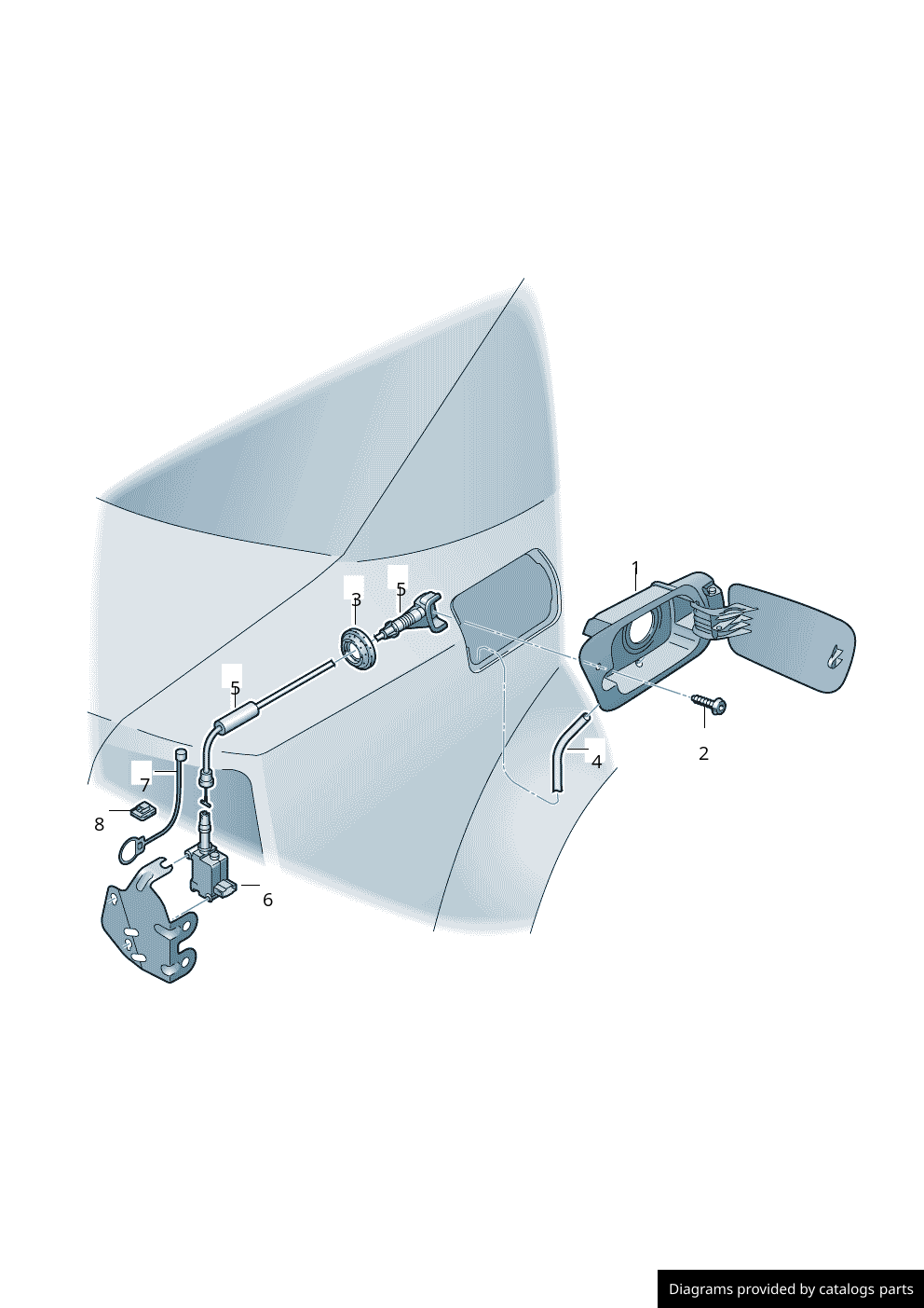 Audi Fuel Filler Flap Cable 4E0810899D - LLLParts