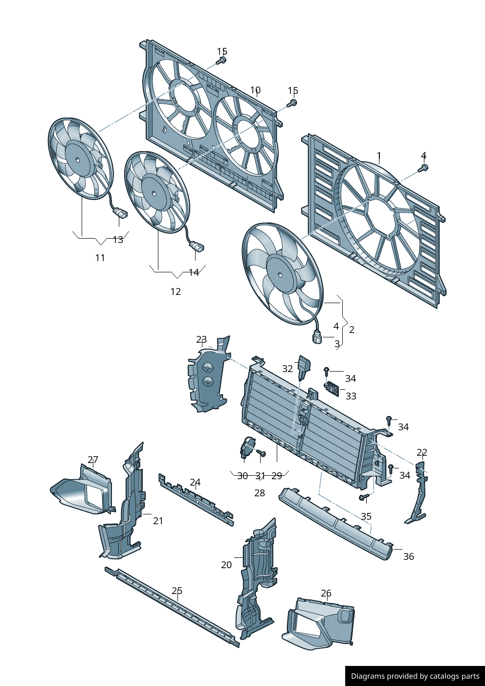 Audi Radiator Louvre 4M0121219B - LLLParts