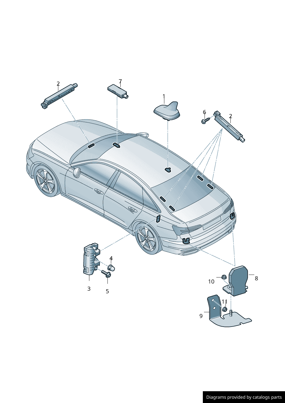 Audi Aerial Amplifier 4K0035225A - LLLParts