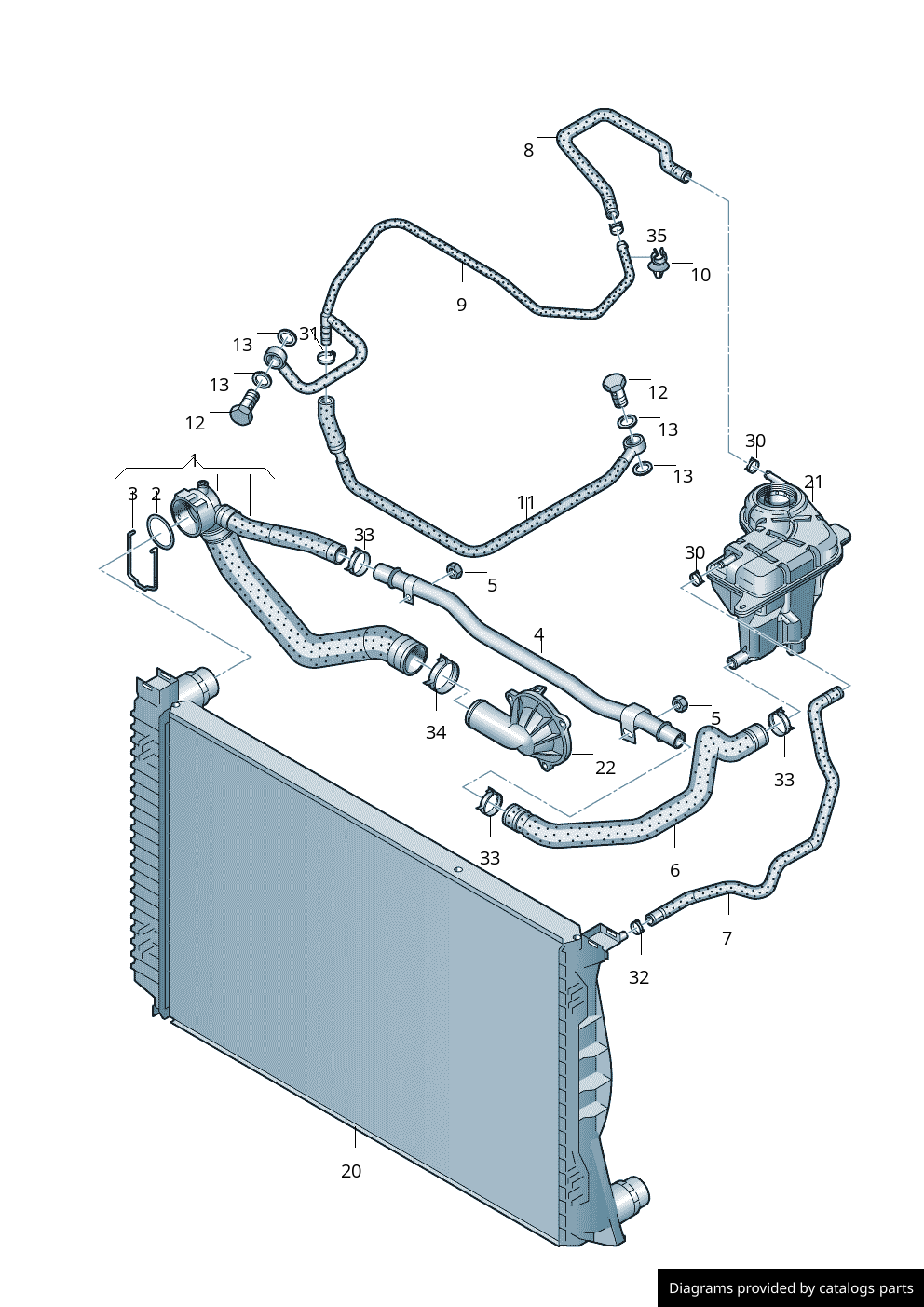 Audi Coolant Pipe 4F0121070C - LLLParts