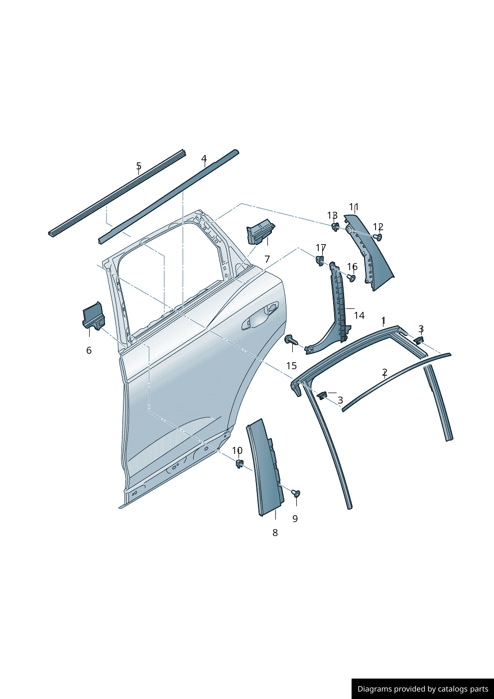 Audi Window Guide 83F839432 - LLLParts
