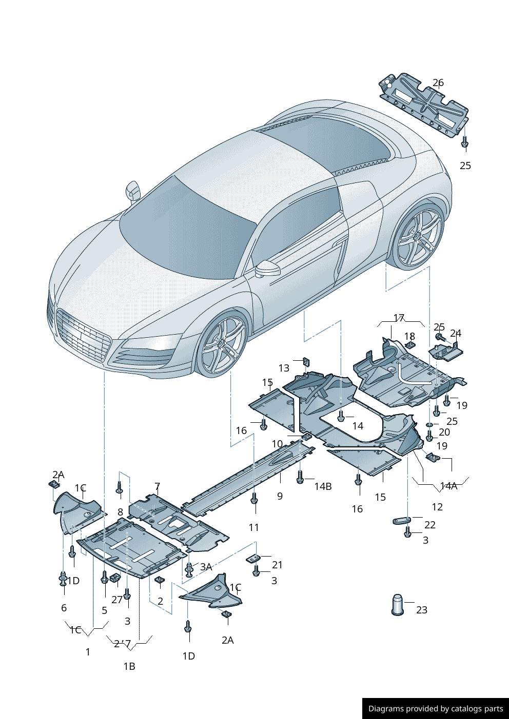 Audi Underbody Trim 420825101A - LLLParts