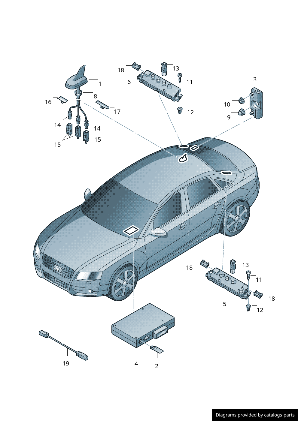 Audi Aerial Amplifier 8K5035225K - LLLParts