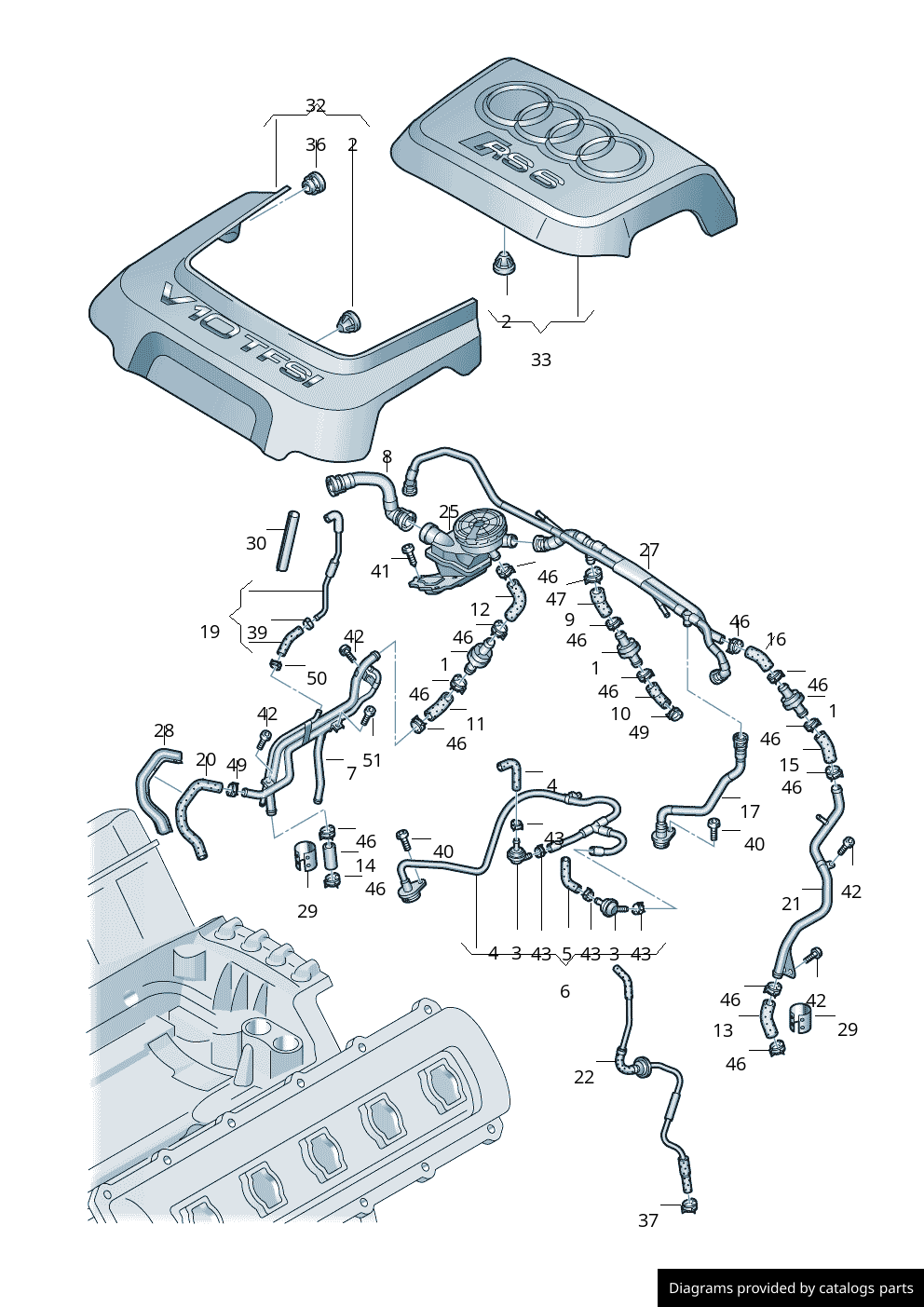Audi Breather Line 07L103214P - LLLParts