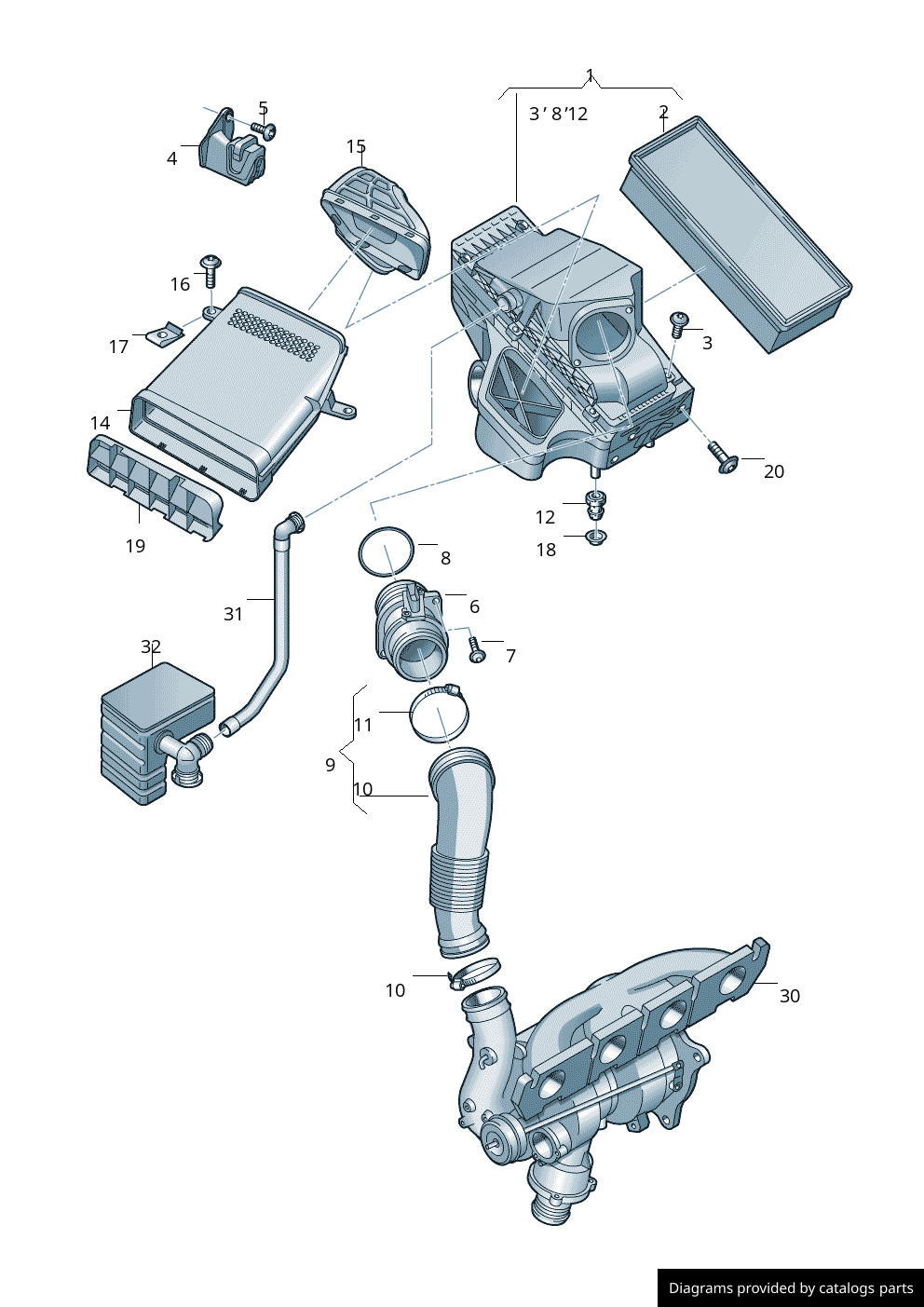 Audi Air Filter 8R0133837AC - LLLParts