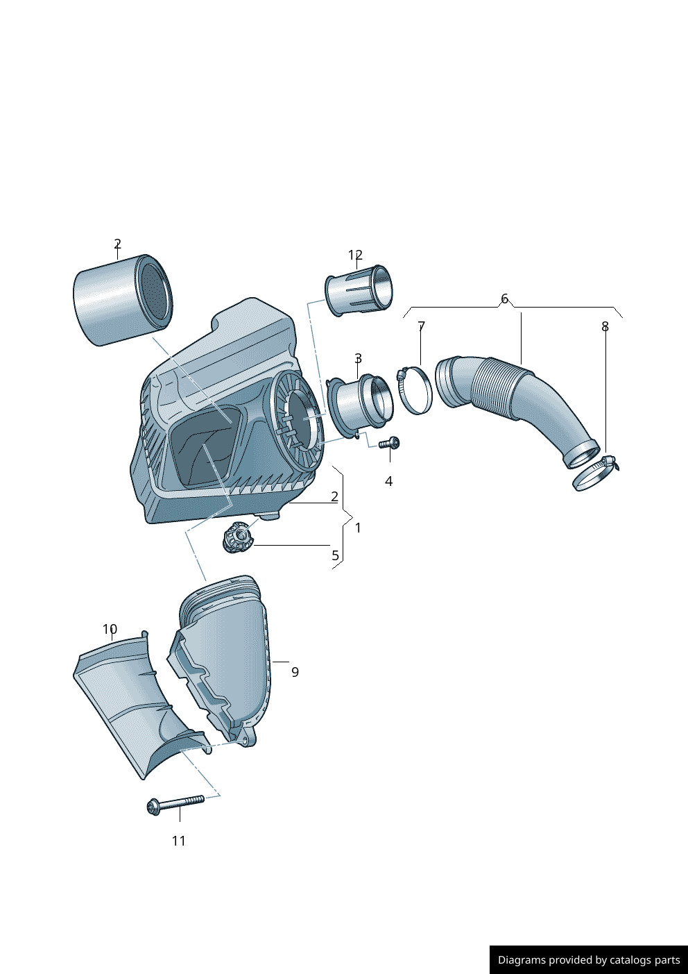 Audi Intake Hose 06E129615H - LLLParts