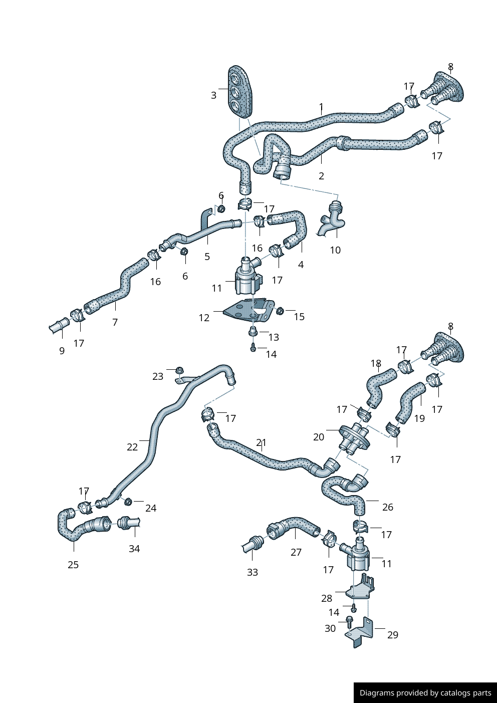 Audi Coolant Hose 8K0819371K - LLLParts