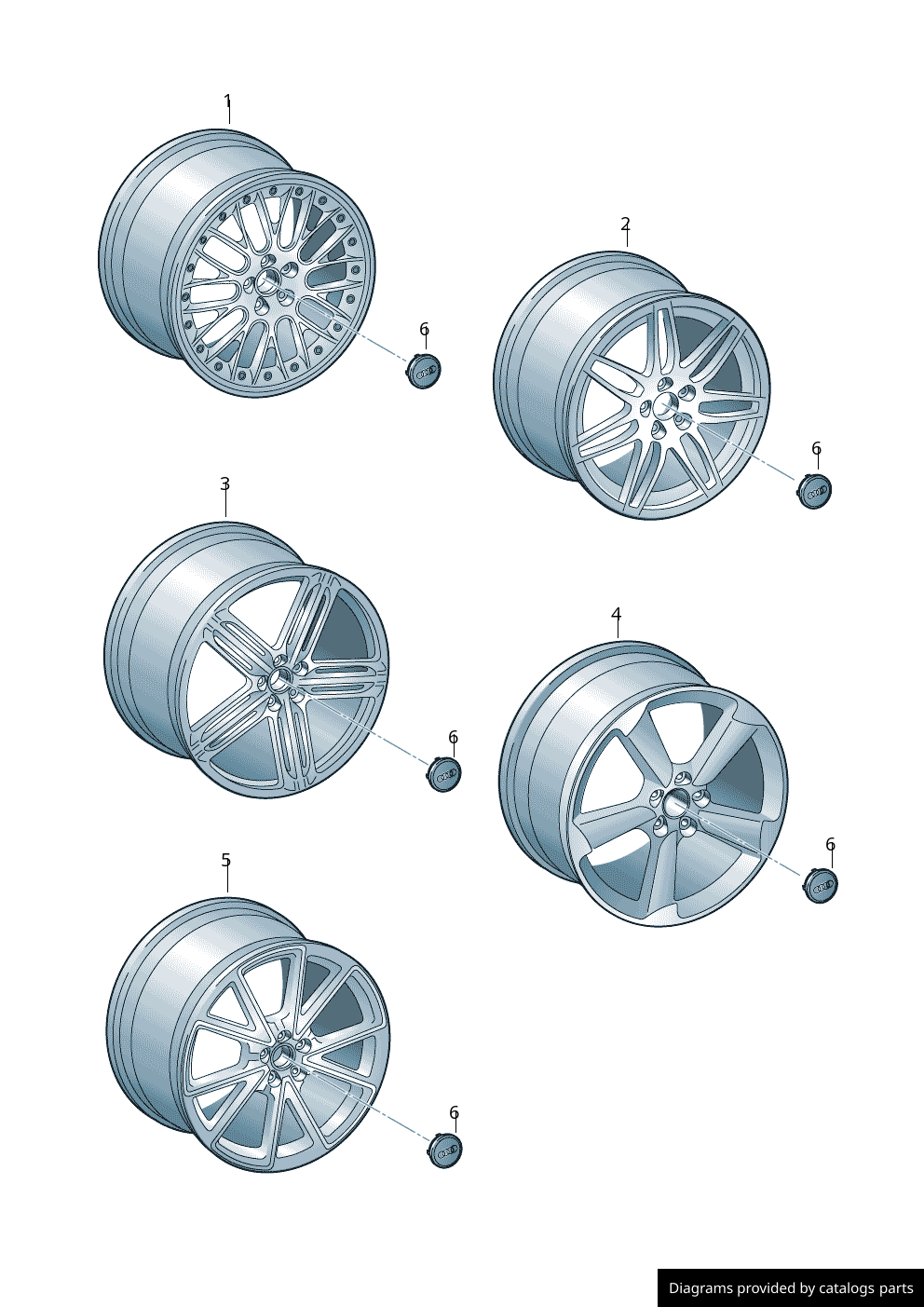 Audi Aluminium Rim 8K0601025CN - LLLParts