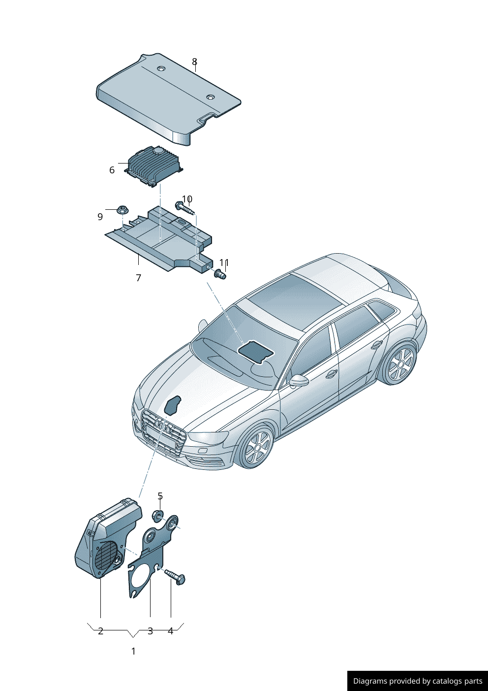 Audi Loudspeaker With Bracket 8V4035251 - LLLParts