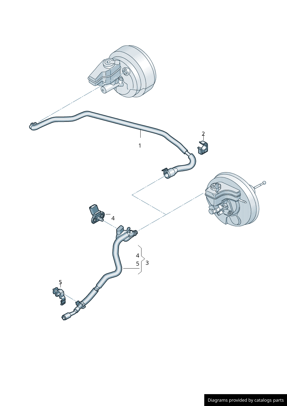 Audi Vacuum Hose With Non-ReturnValve And Pressure Sensor 8V0612041A ...
