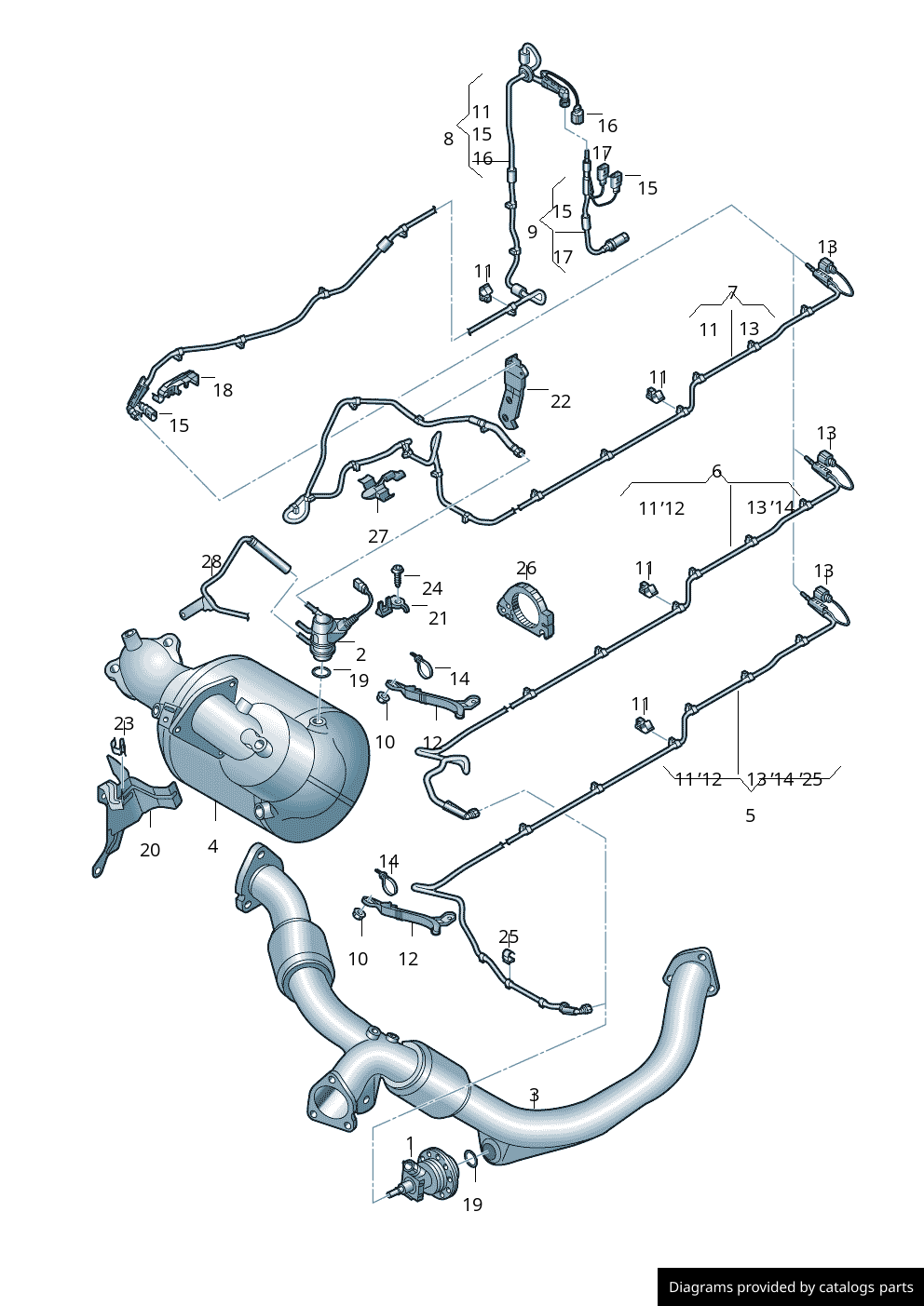 Audi Metering Line For ReducingAgent Injector 4H0131984P - LLLParts