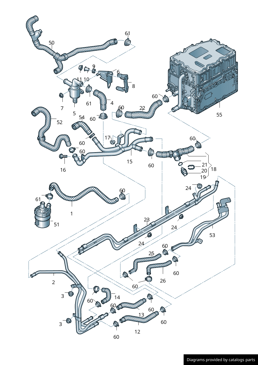 Volkswagen / Audi Coolant Hose 4M0121053K - LLLParts