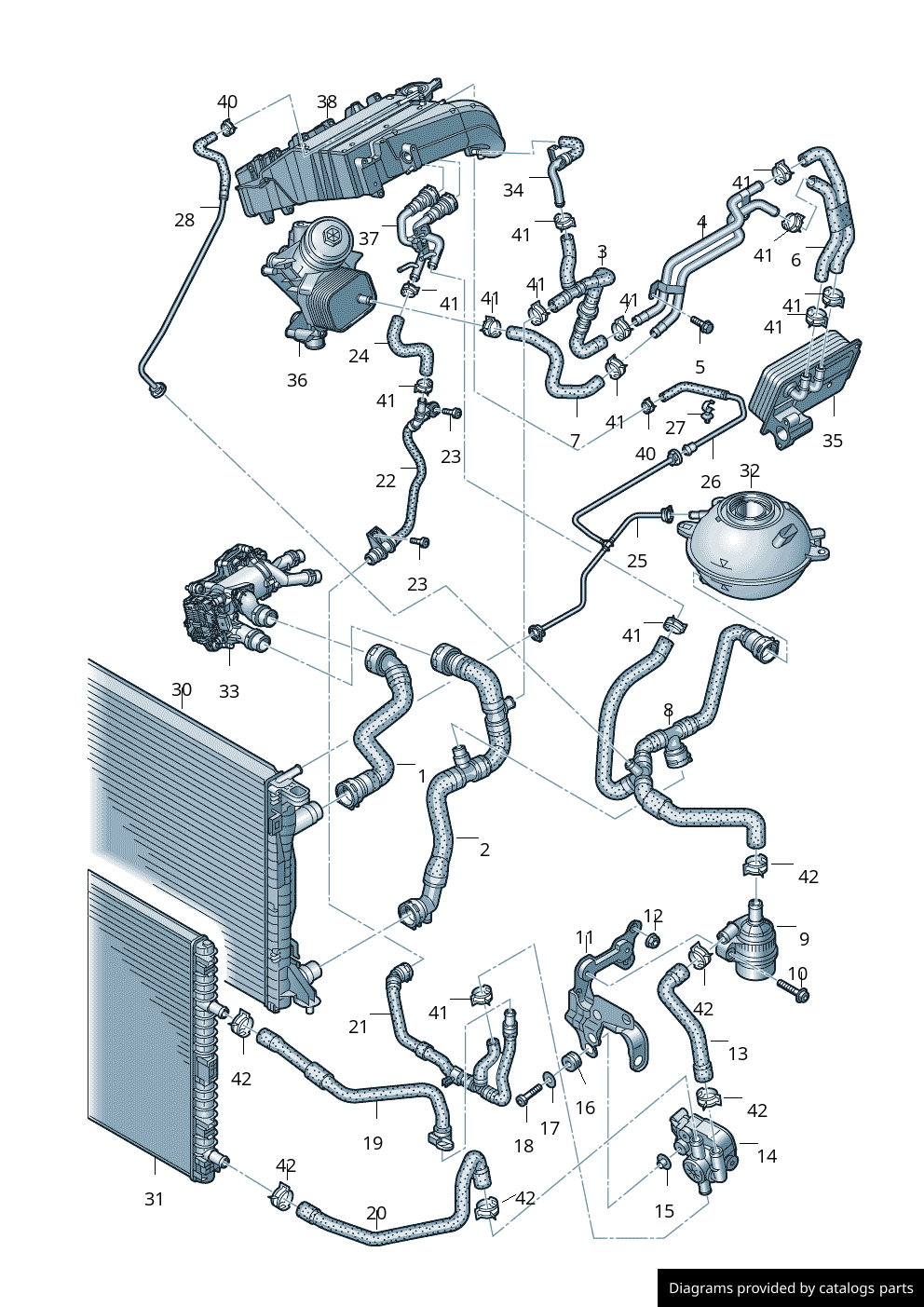 Audi Coolant Hose 80A145925N - LLLParts