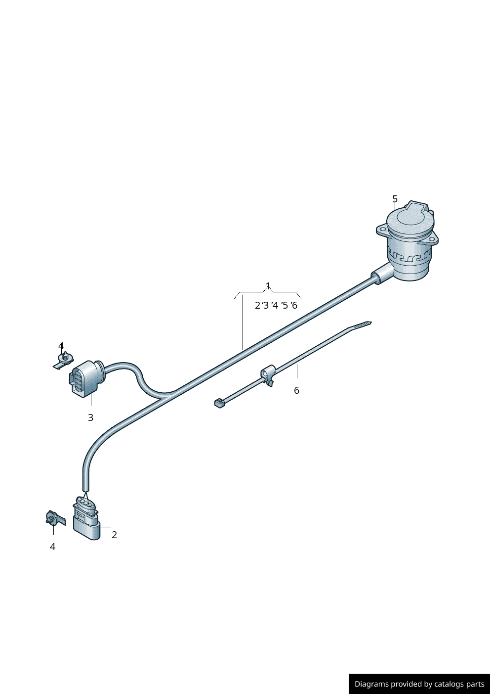 Audi Wiring Set With Socket ForTrailer Operation 80A971541B - LLLParts
