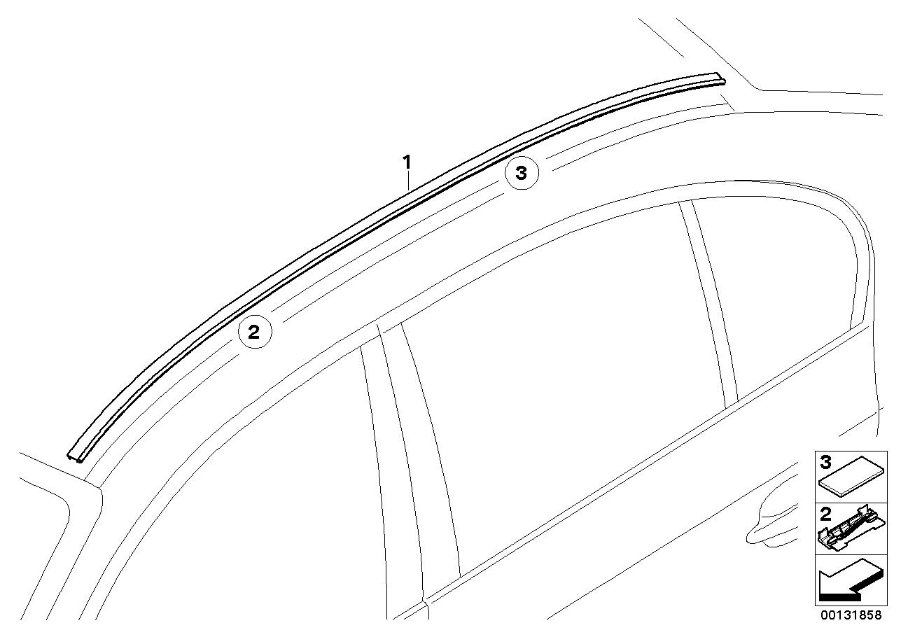 BMW Roof Moulding Prime-Coated Right 51137184450 - LLLParts