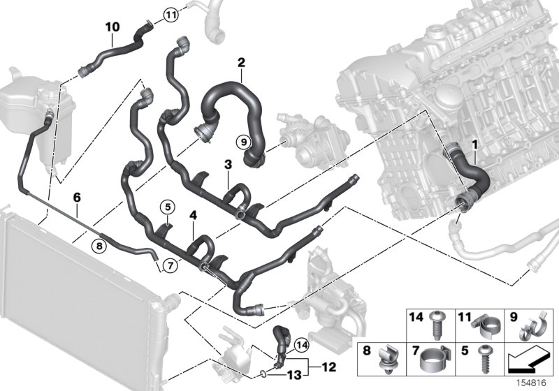 BMW Line, Heater Return-Thermostat 17127548230 - LLLParts