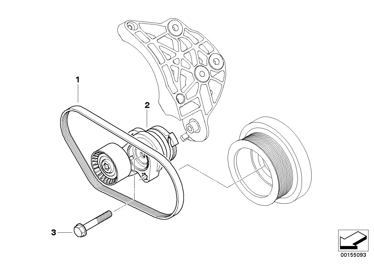 BMW Ribbed V-Belt 64557787898 - LLLParts