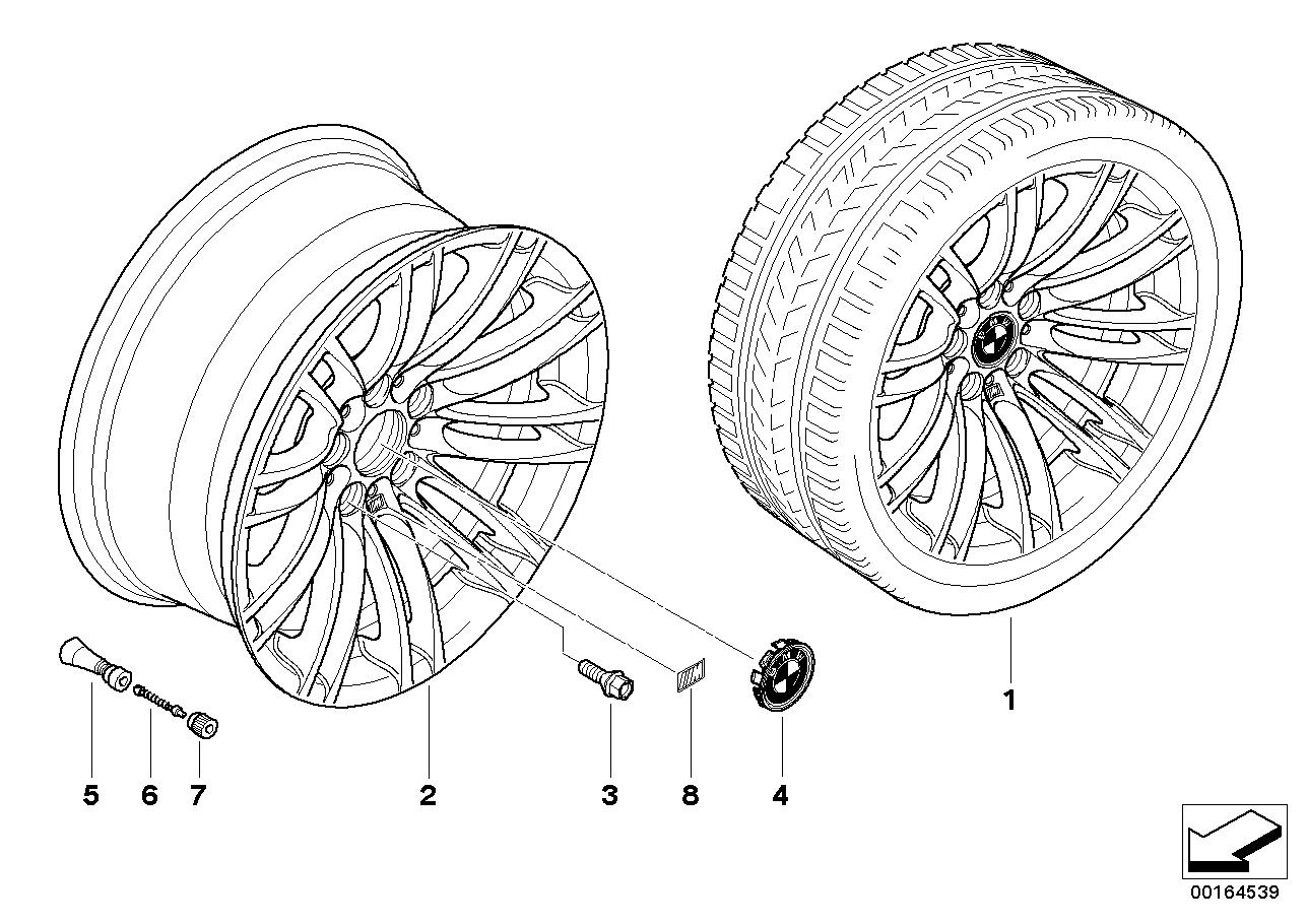 BMW Disc Wheel, Light Alloy, Reflex-Silber 36102284050 - LLLParts