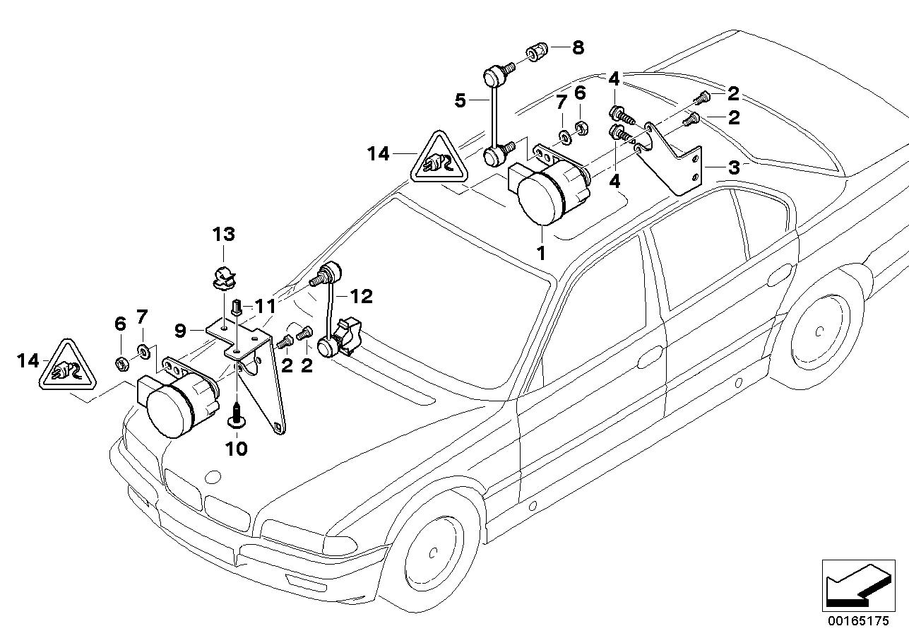BMW Sensor Bracket Headlight Aim Control 37141182644 - LLLParts