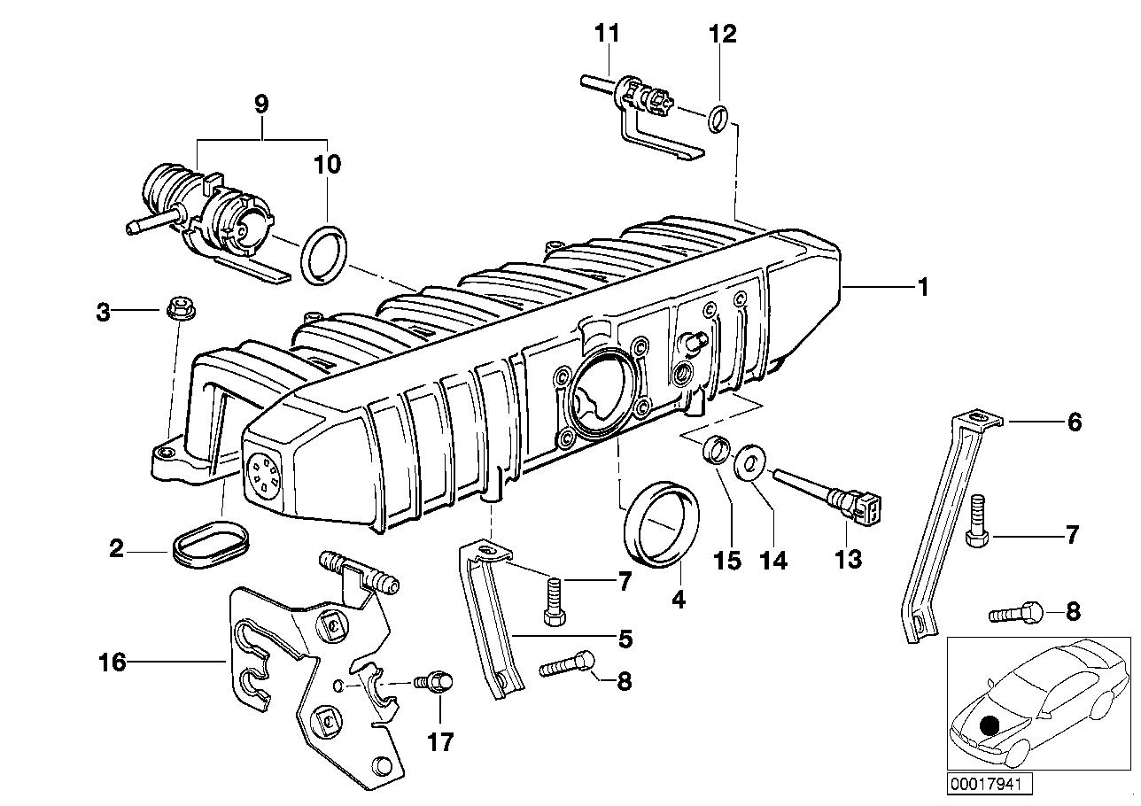 BMW Intake Manifold Connection - Genuine BMW 11611738629 - LLLParts