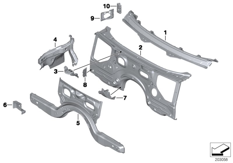 BMW Reinforcing Mount F Supporting Tube,Rig. 41137204070 - LLLParts