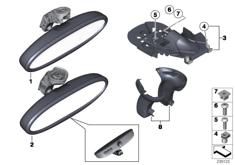 Mini Rearview Mirror 315MHZ Frequency Basic - Genuine Mini 51169302871 ...