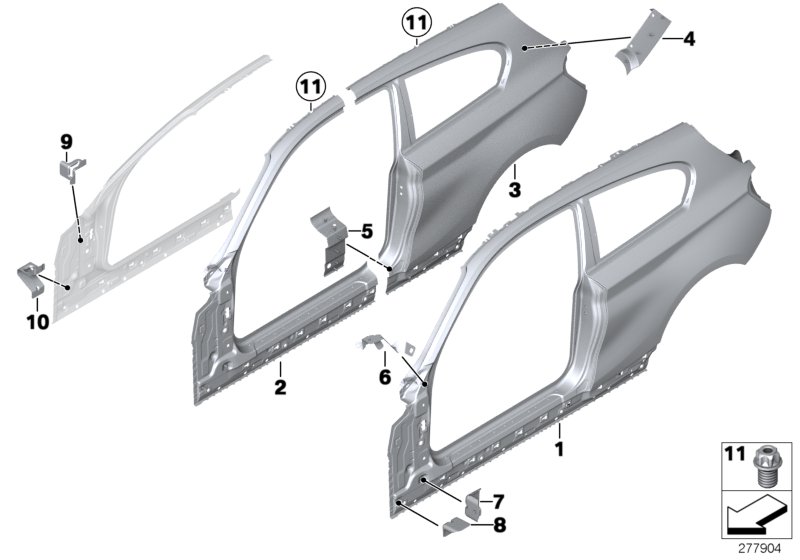 BMW Reinforcement Plate, Sill, Left 41217298203 - LLLParts