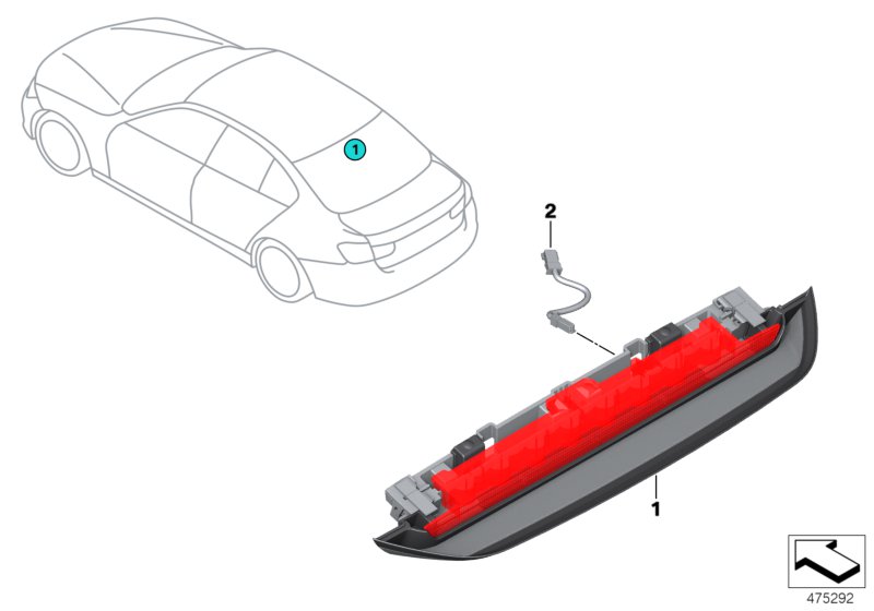 BMW Third Stoplamp 63257378898 - LLLParts