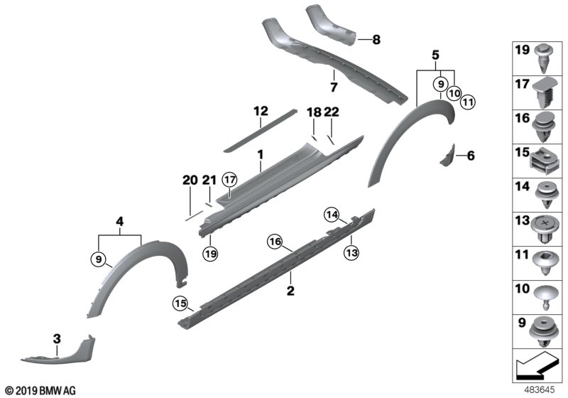 Mini Sill Trim Lower Section, Left 51777352151 - LLLParts