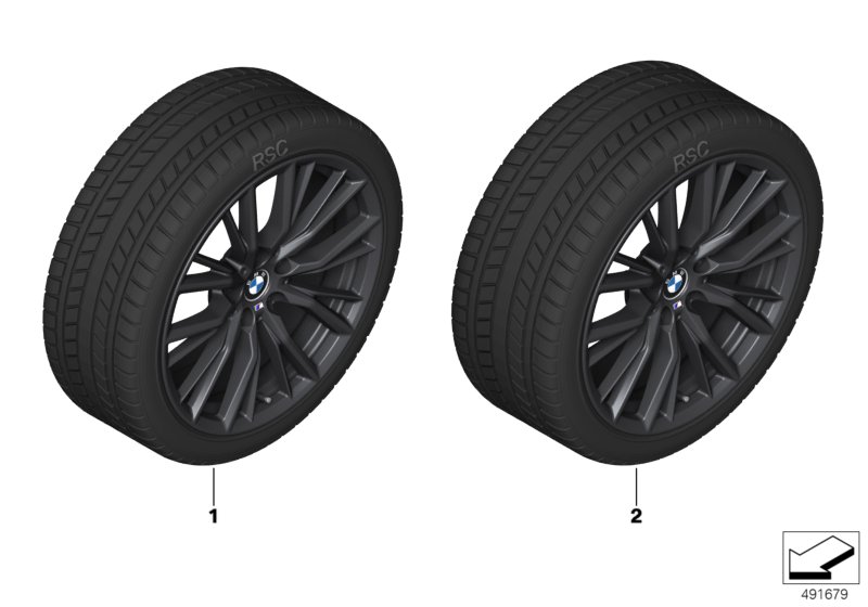 BMW Tpm Wheel With Tire Winter Black Matte - Genuine BMW 36112462648 ...