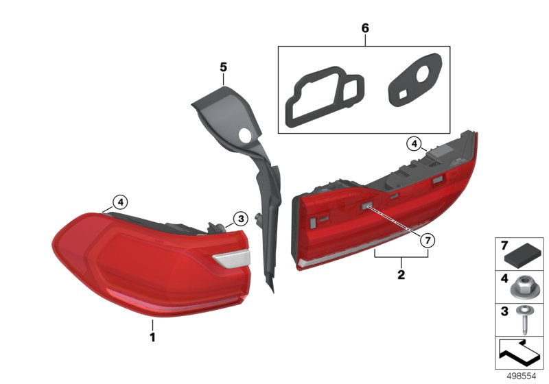 BMW Rear Light Tailgate Led Right 63217442294 - LLLParts