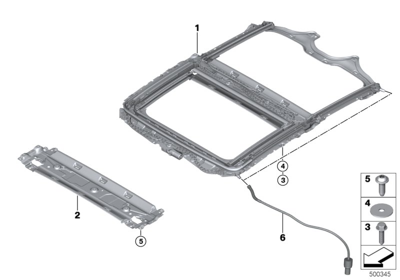 BMW Panoramic Roof, Frame 54107409145 - LLLParts