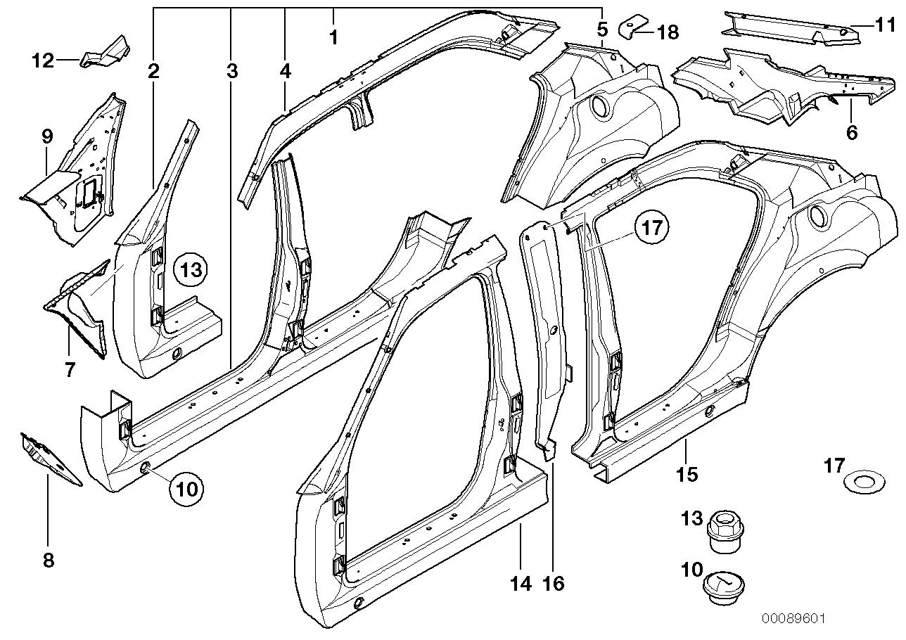 BMW Right Roof Frame 41008265614 - LLLParts