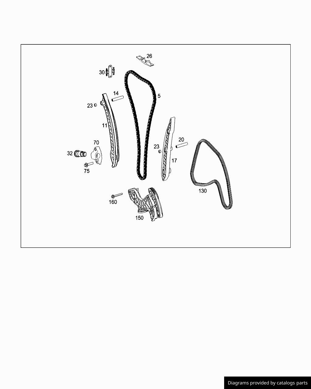 Mercedes Benz Single Sleeve-Type Chain A0009935876 - LLLParts