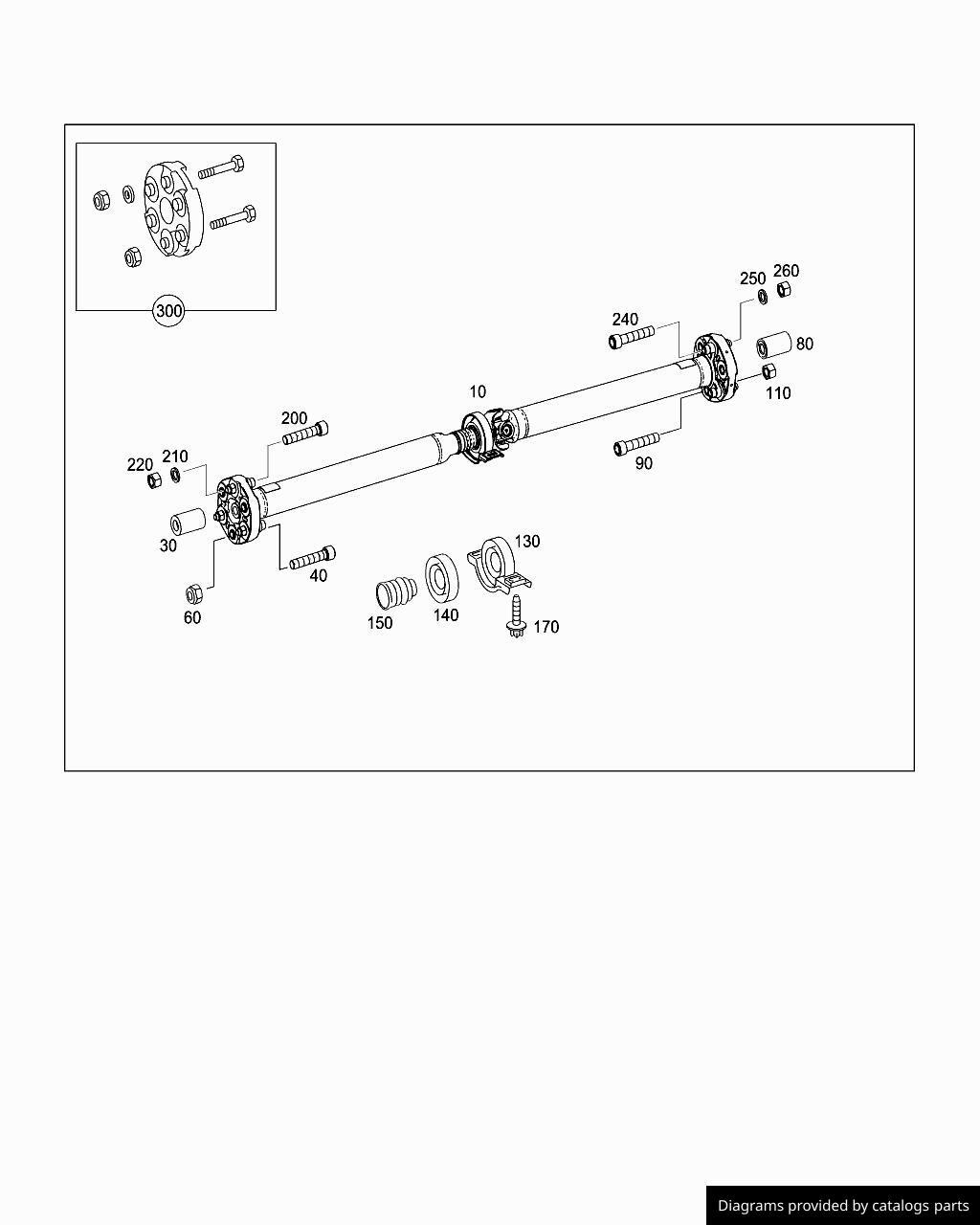 Mercedes Benz Propeller Shaft, Complete A1724101906 - LLLParts