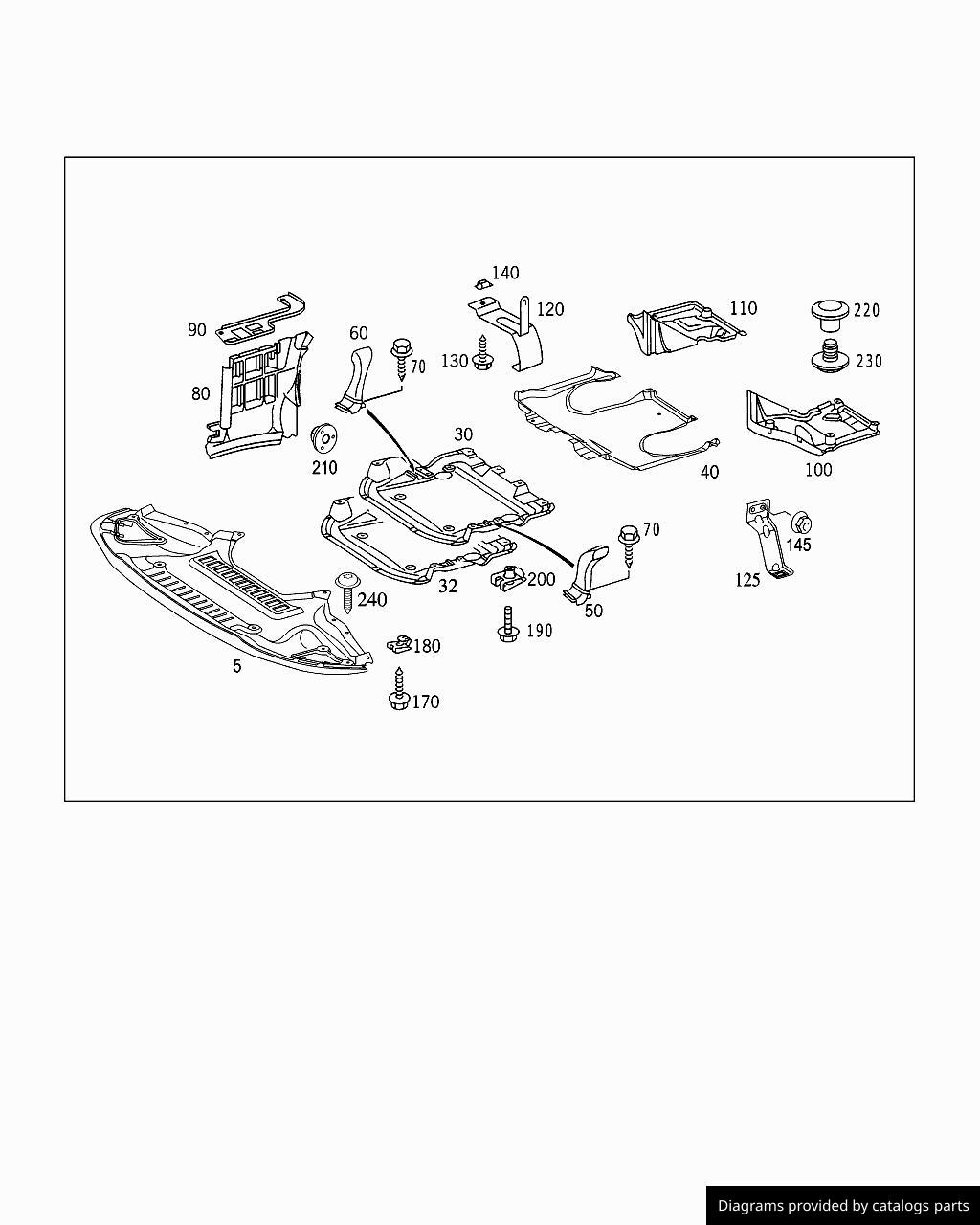 Mercedes Benz Engine Undertray - Genuine Mercedes Benz A2205245530 ...
