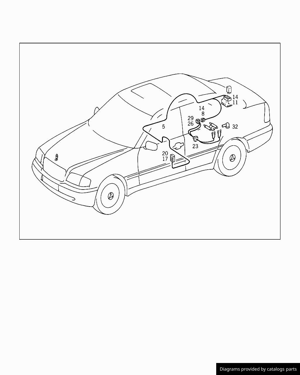 Mercedes Benz Electrical Cable A2025406434 - LLLParts