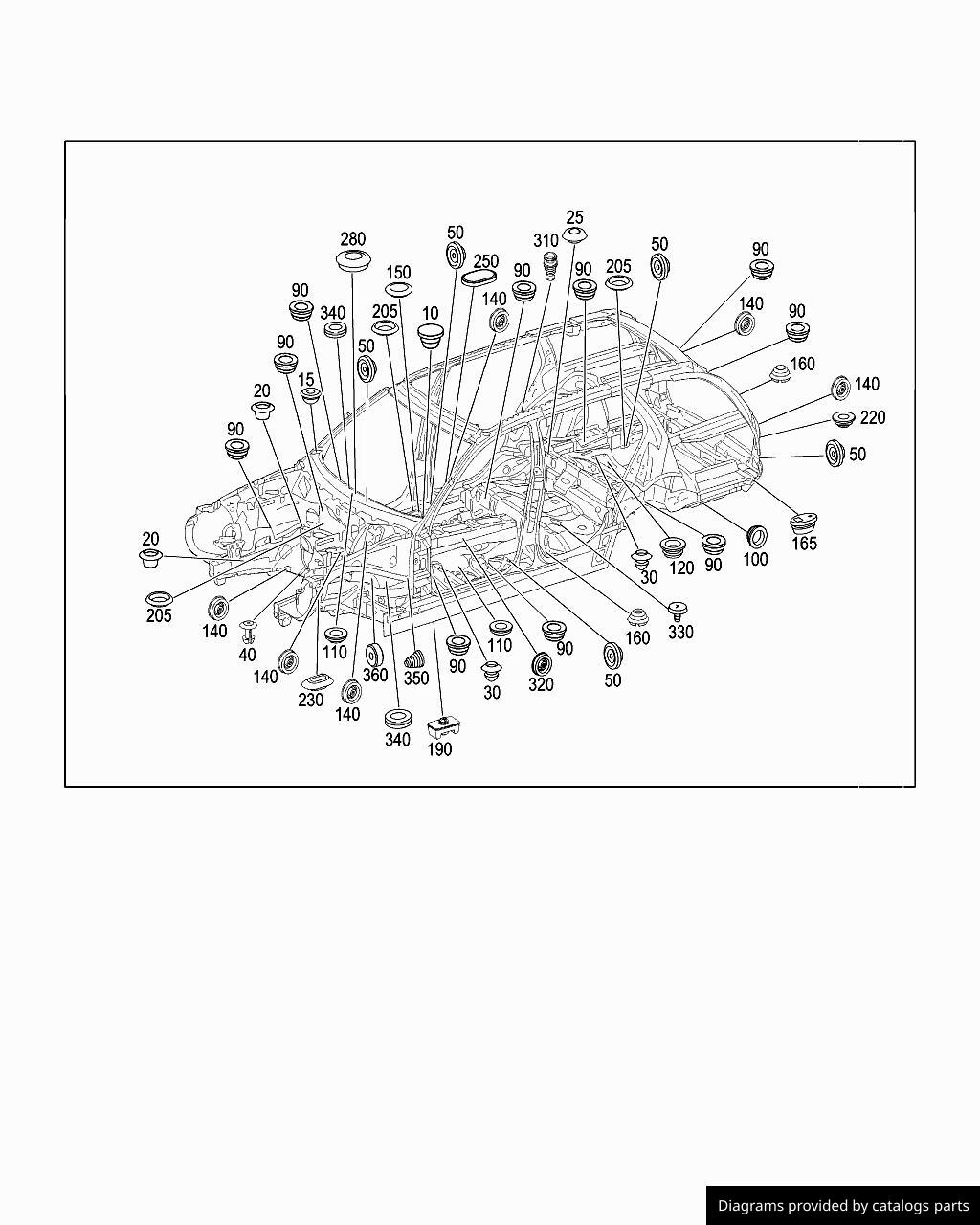 Mercedes Benz Feed-Through Grommet A0009981105 - LLLParts