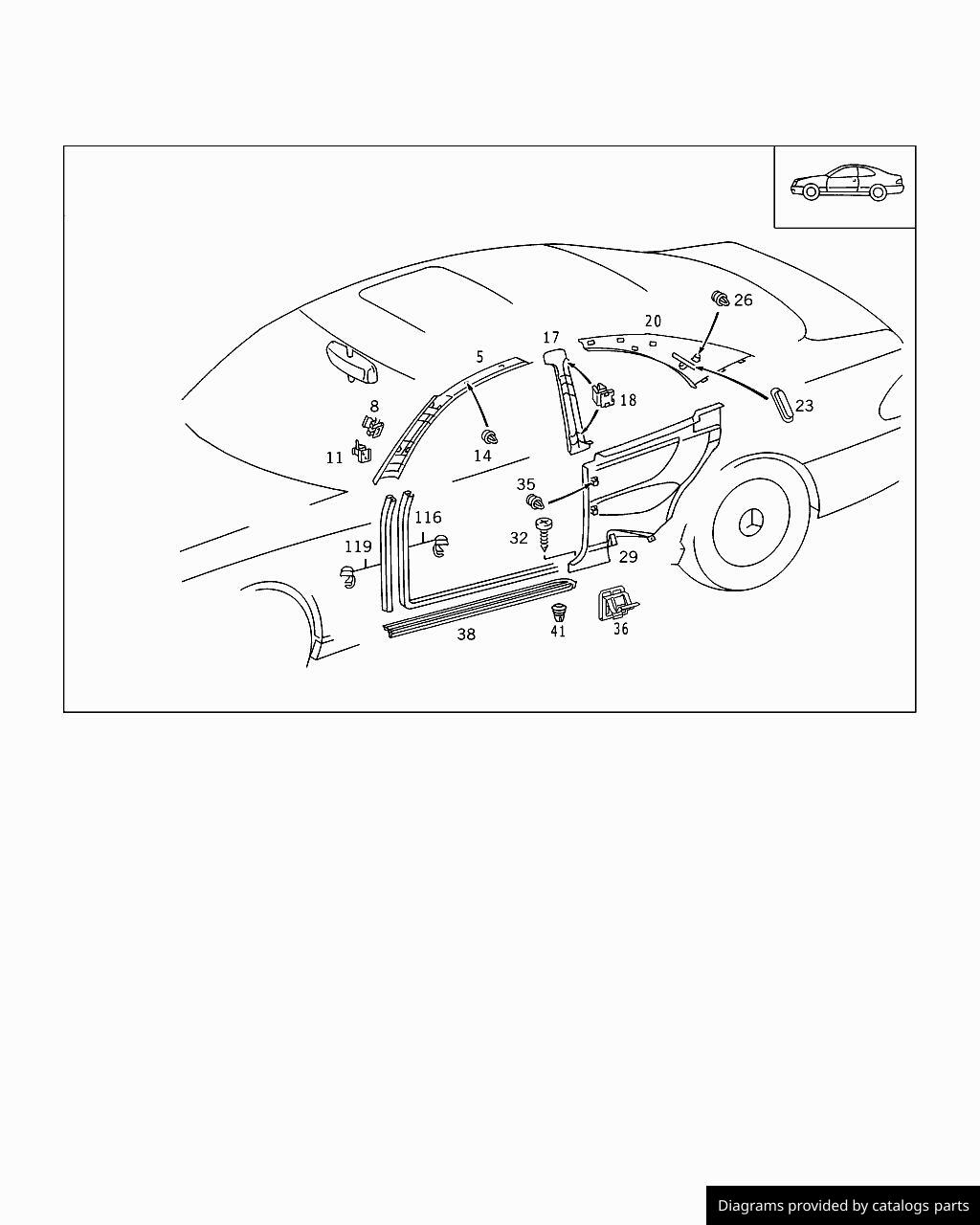 Mercedes Benz Protective Strip A2086800174 - LLLParts