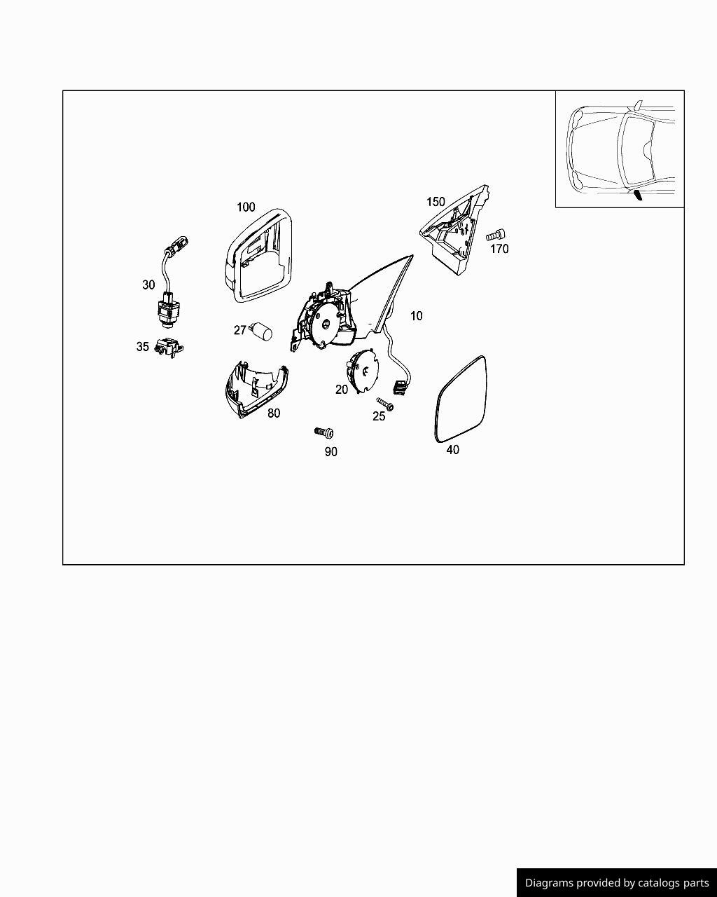 Mercedes Benz Mirror Frame A2048106776 - LLLParts