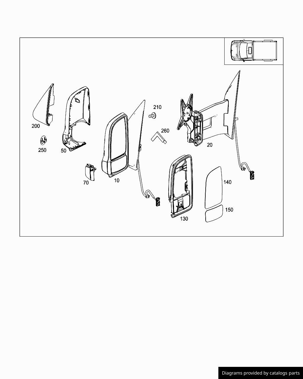 Mercedes Benz Mirror Shell A9108114100 - LLLParts