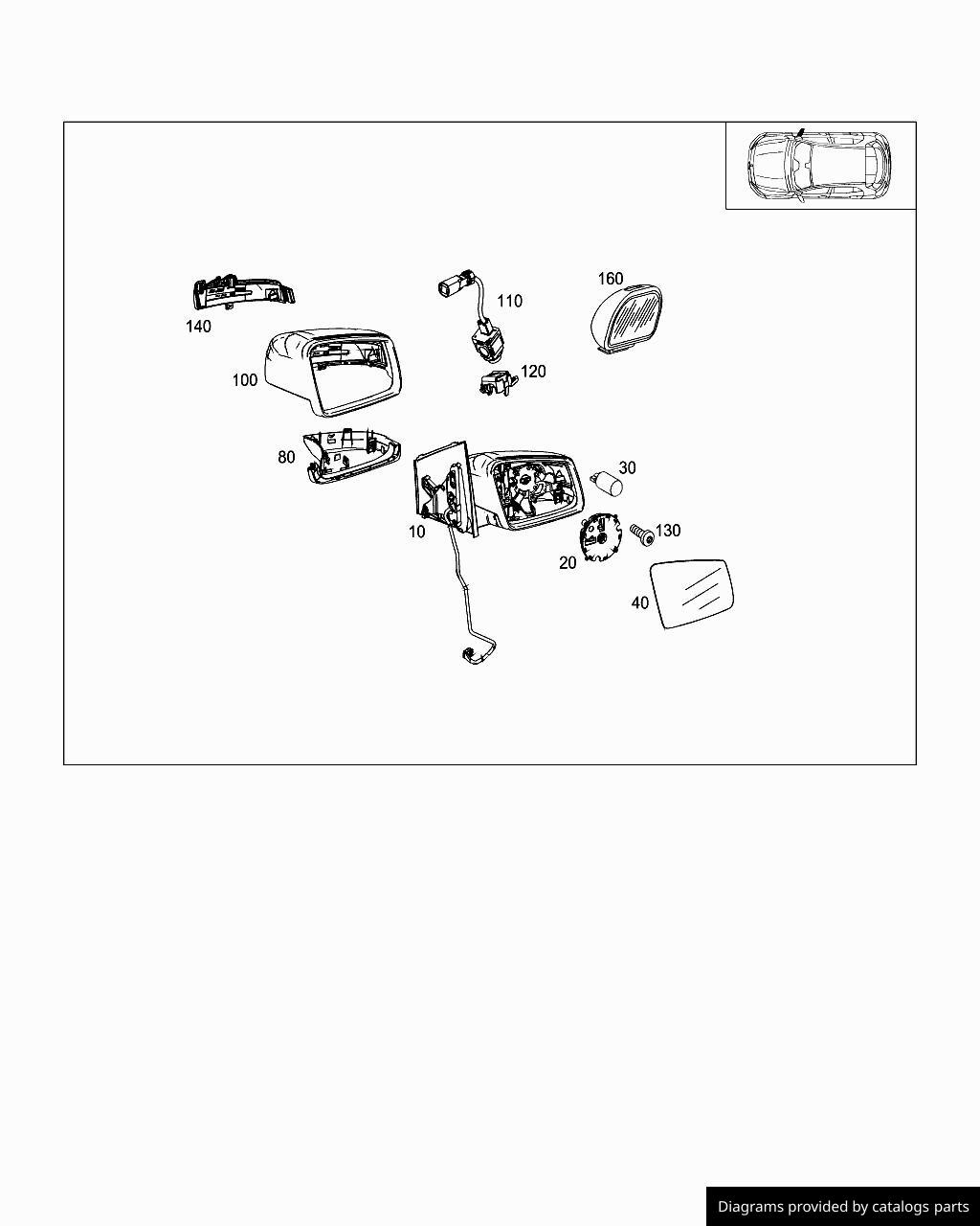 Mercedes Benz Mirror Frame A1568103400 - LLLParts