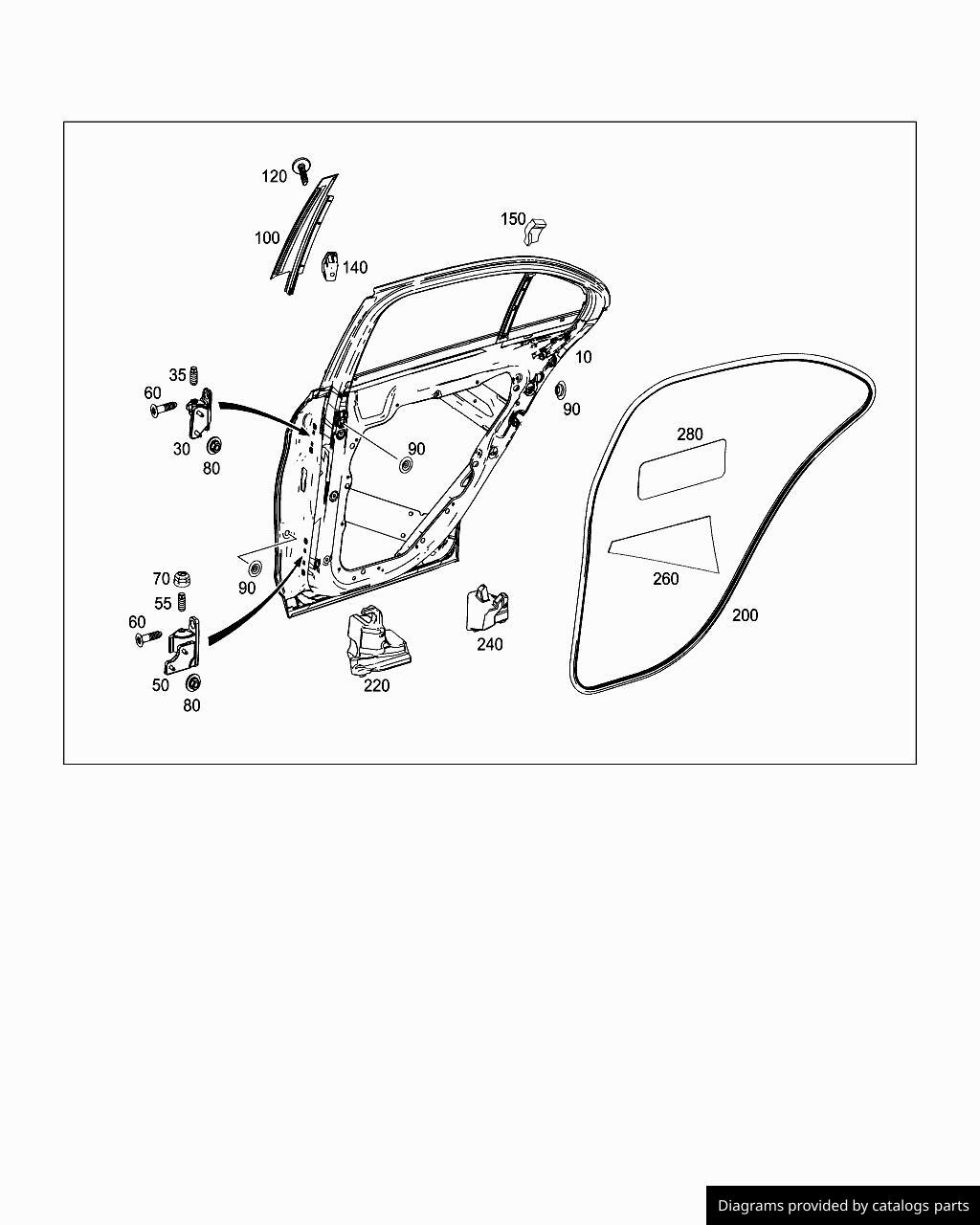 Mercedes Benz Rear Door A2057306600 - LLLParts