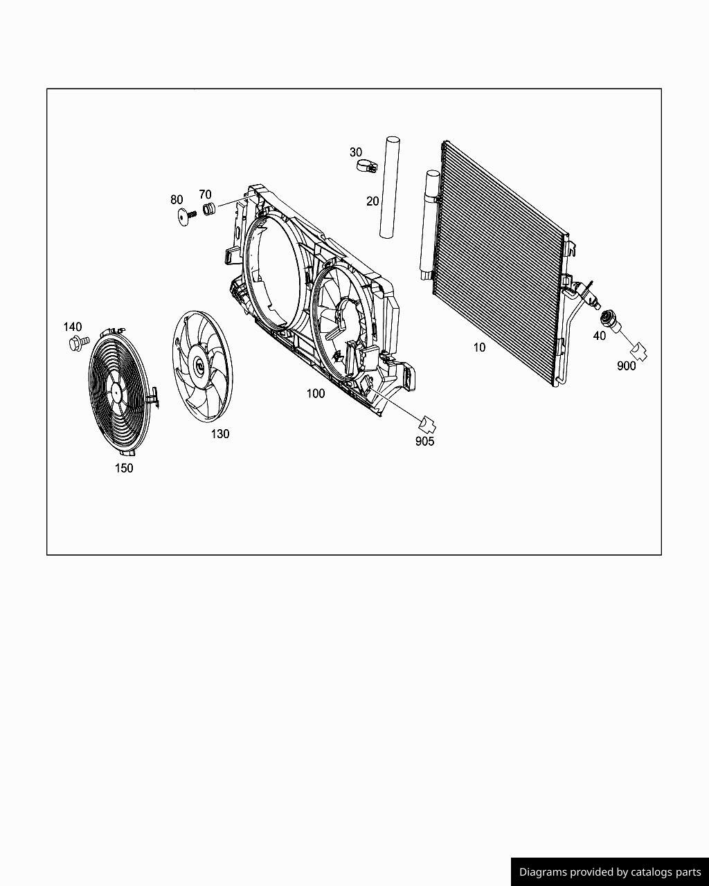 Mercedes Benz Attaching Parts, Radiator A9065040002 - LLLParts