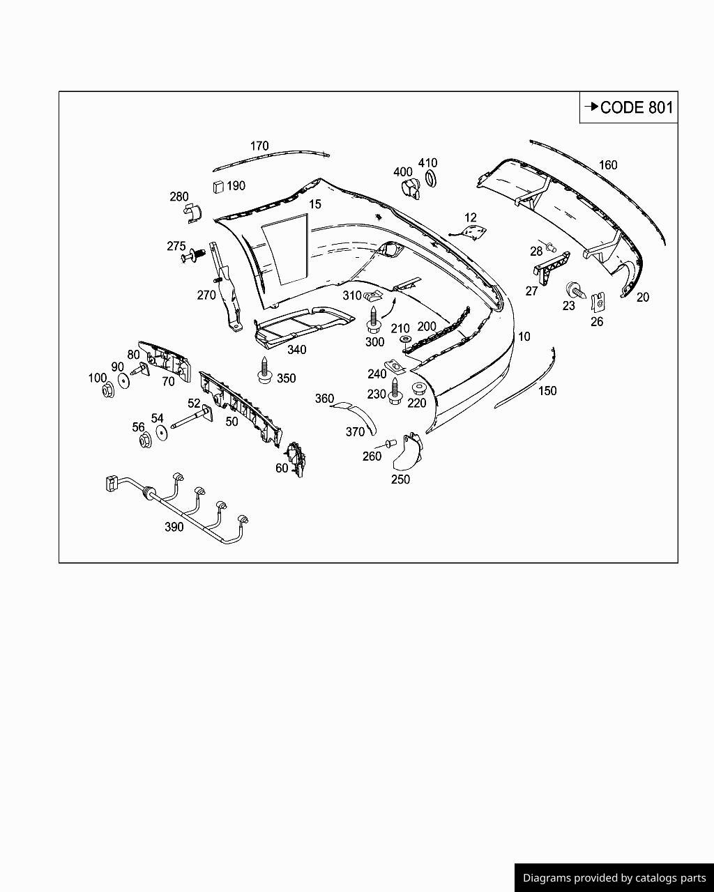 Mercedes Benz Rear Bumper Diffuser -Genuine Mercedes Benz -A2048854525 ...