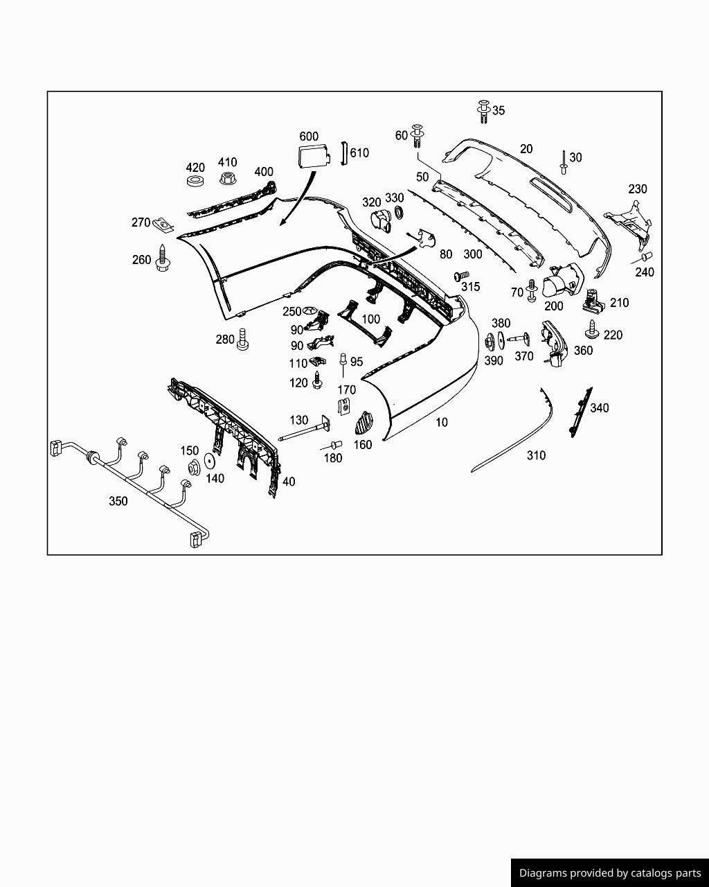 Mercedes Benz AMG Rear Diffuser - Genuine Mercedes Benz A2188852425 ...