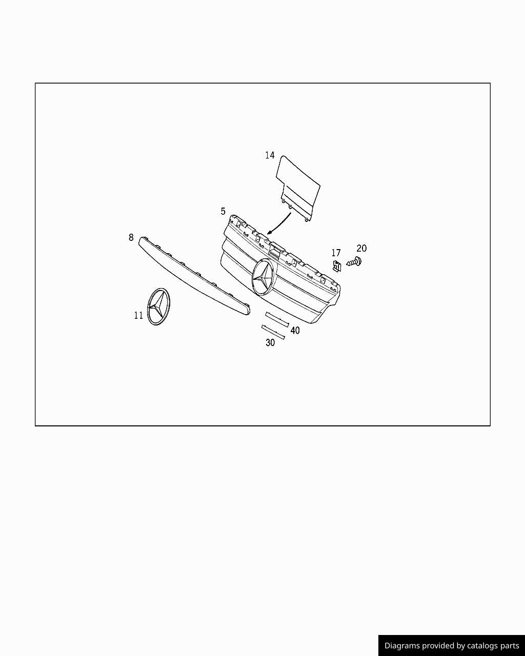 Mercedes Benz Front Radiator Grille - Genuine Mercedes Benz A1688880260 ...